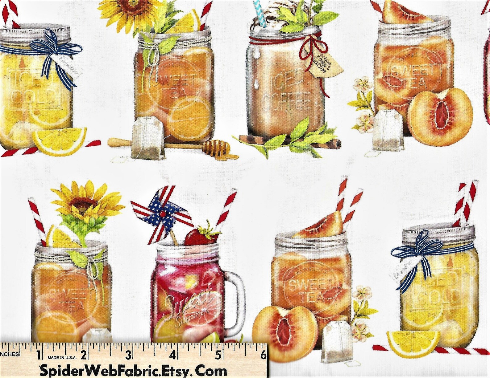 SIT and SIP Fabric Cafe Beverages Exotic Mason Jar Drinks - Etsy