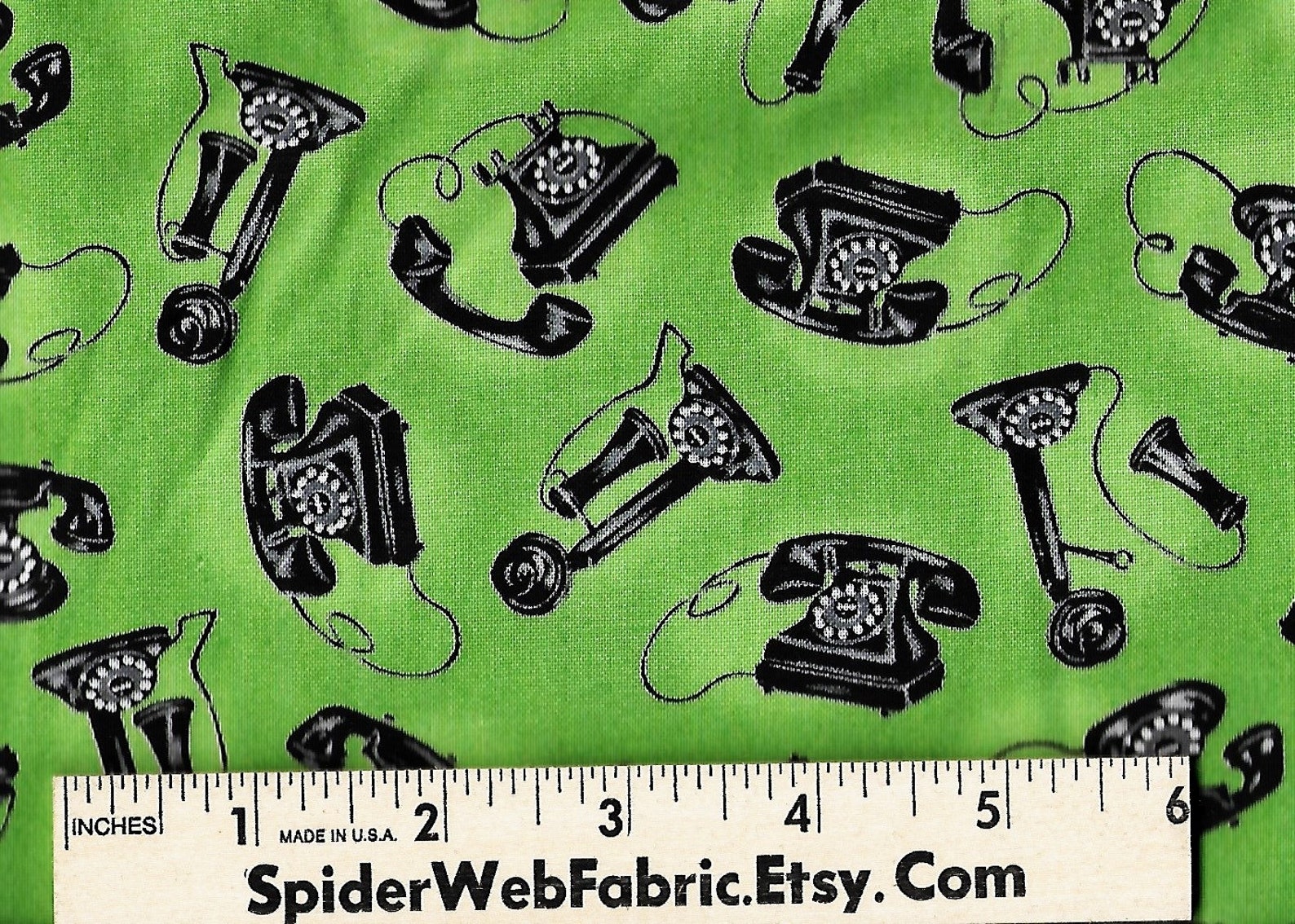 CALL ME Old Fashioned TELEPHONES Fabric Phones on Green | Etsy