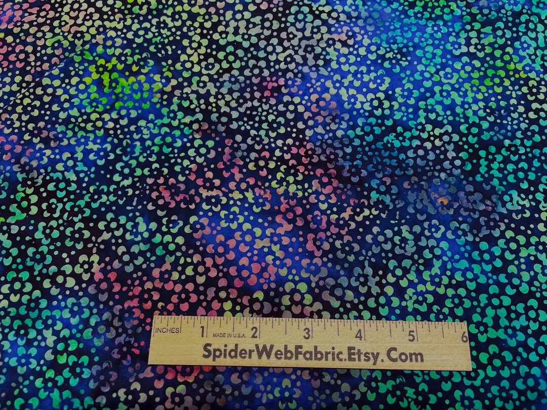 GARDEN BURST BATIK Fabric Rainbow of Colors in Small Particle Shapes ...