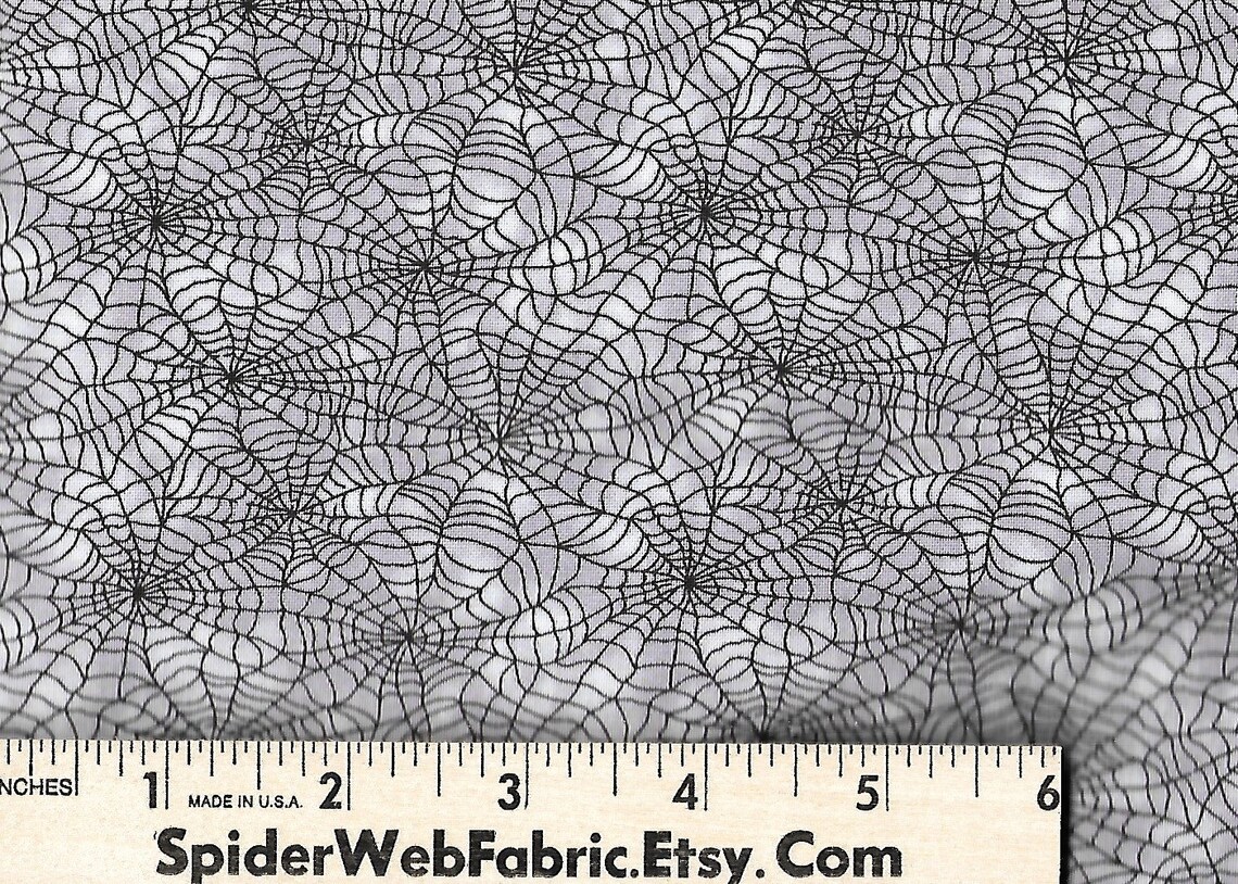 WEBS Fabric Spiderwebs Spider Webs Grey Gray Black | Etsy