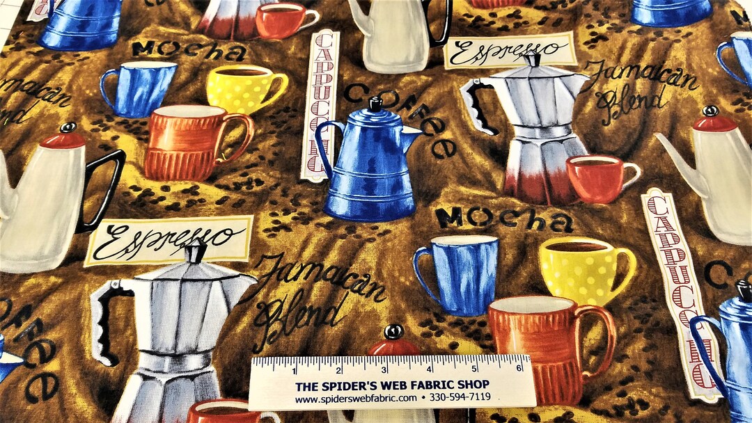 COFFEE Fabric - Cafe Classico BTR6572 - Cups - Java - Expresso ...