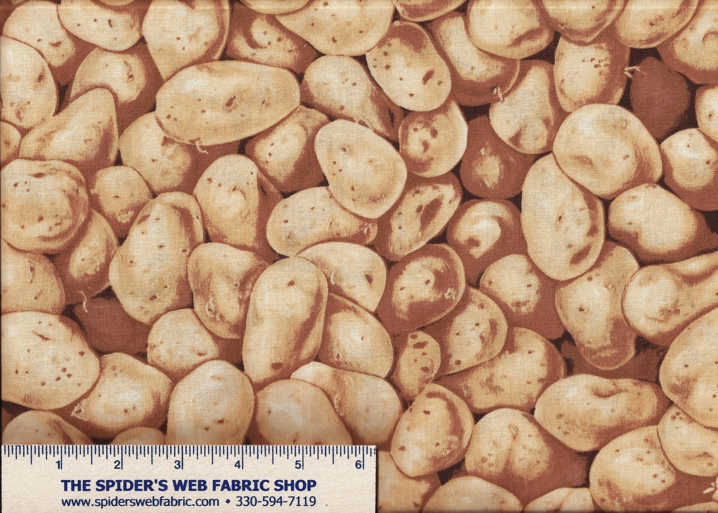 POTATO Fabric - Packed Potatoes - Food - Novelty - 100% Cotton Quilt ...