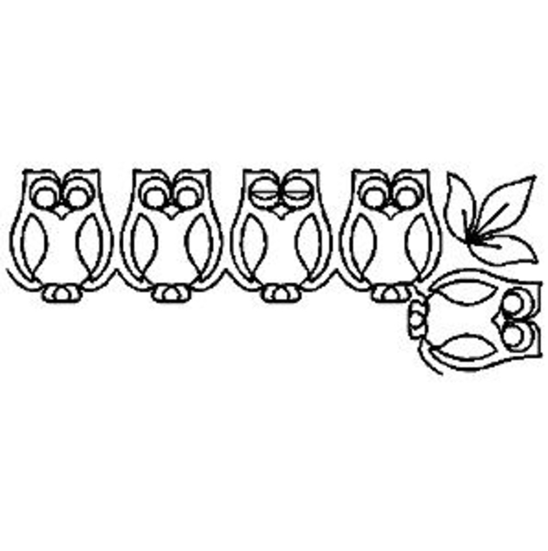 Night OWL SLEEPY SOLOMON Border Stencil Scenic Continuous Line 3.5 ...