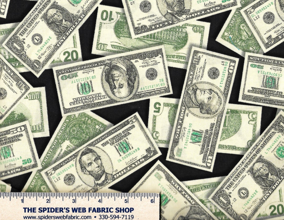 SHOW ME the MONEY Fabric - Dollars Bills - Paper Money - Cash ...