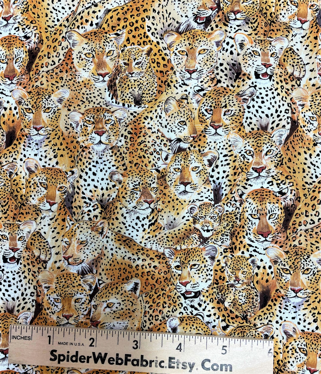 JAGUARS PACKED Fabric - Leopards Jungle Animals Big Cats Cheetahs ...