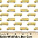 BACK to SCHOOL Fabric Yellow School Bus School Buses in Rows Vehicles ...
