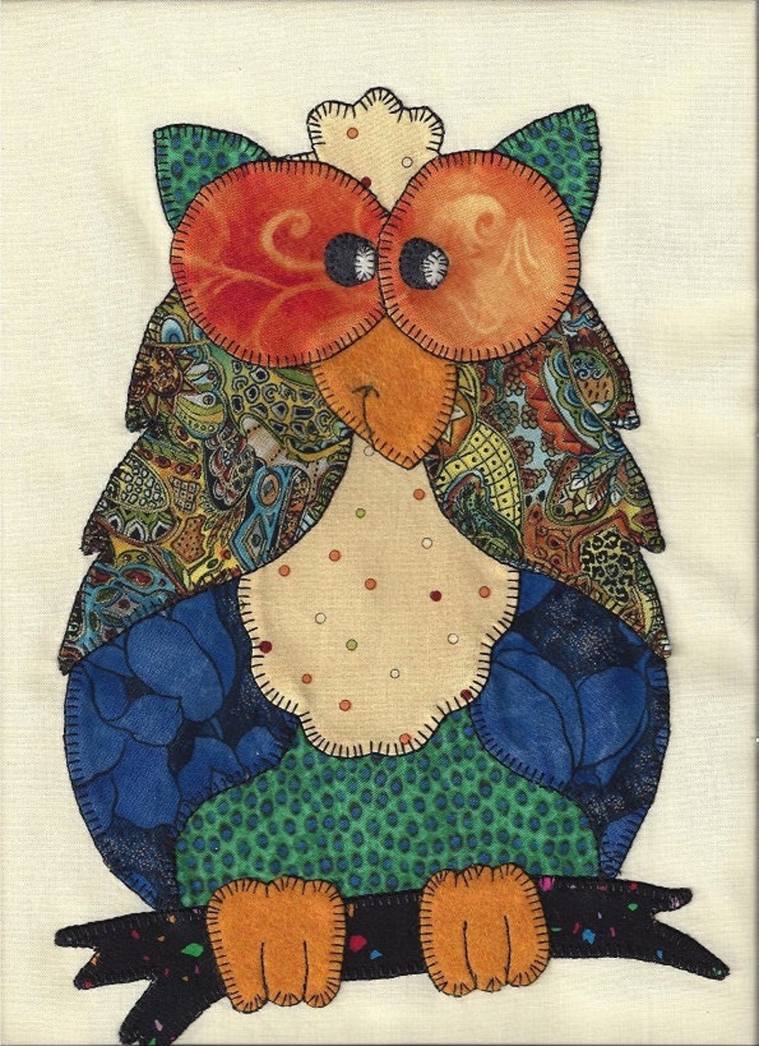 108 - OWL PATTERN or KIT W/ Complete Instructions for 2 Applique Styles ...