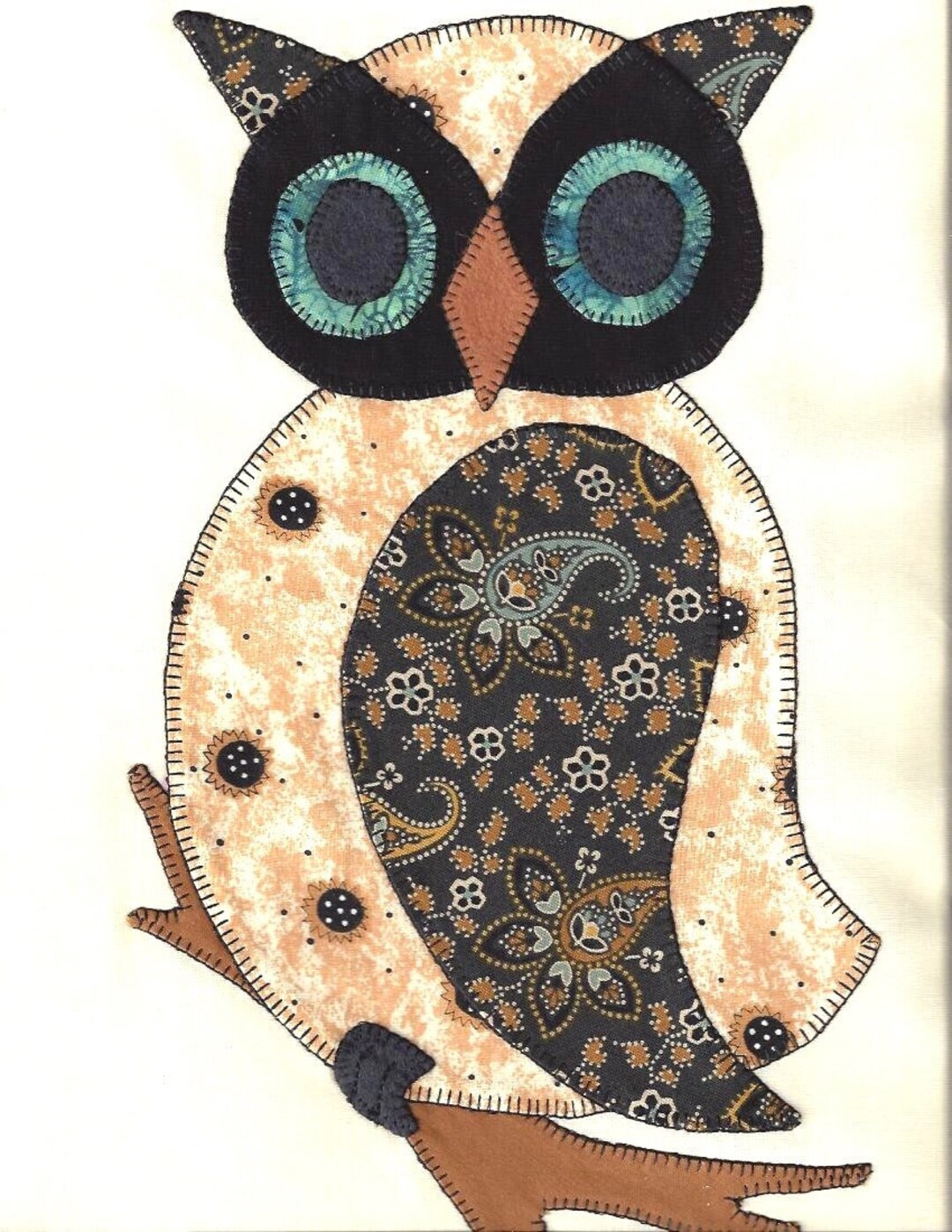 118 - OWL PATTERN or KIT W/ Complete Instructions for 2 Applique Styles ...