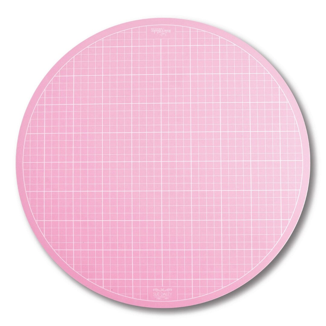 ROTATING CUTTING Mat 16 Inches Pink With Grid Lines Round Smooth ...