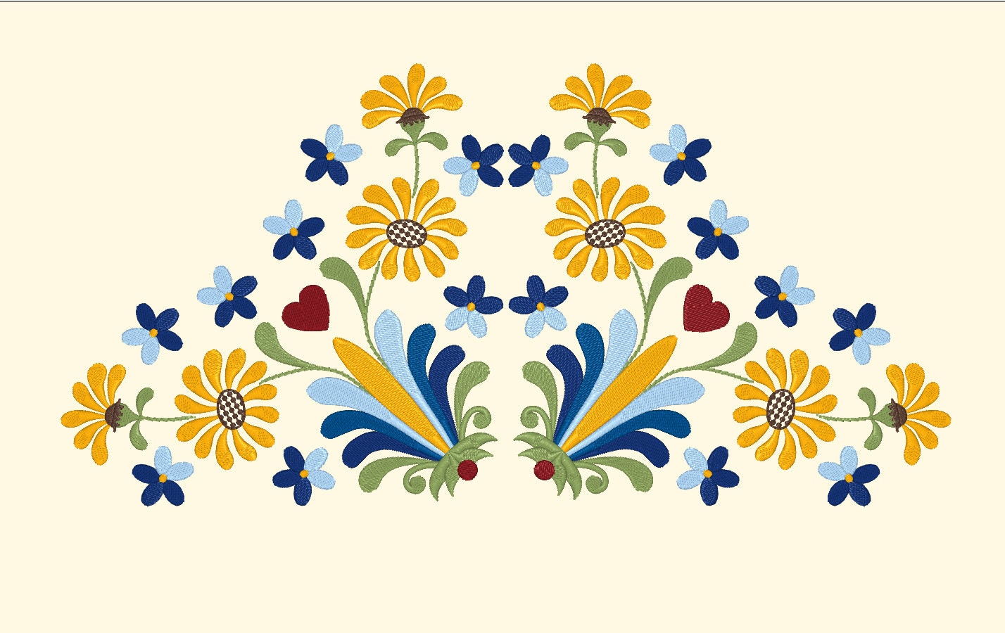 Kashubian Floral Heart Shaped Design 6M in 2 Sizes With Combination ...