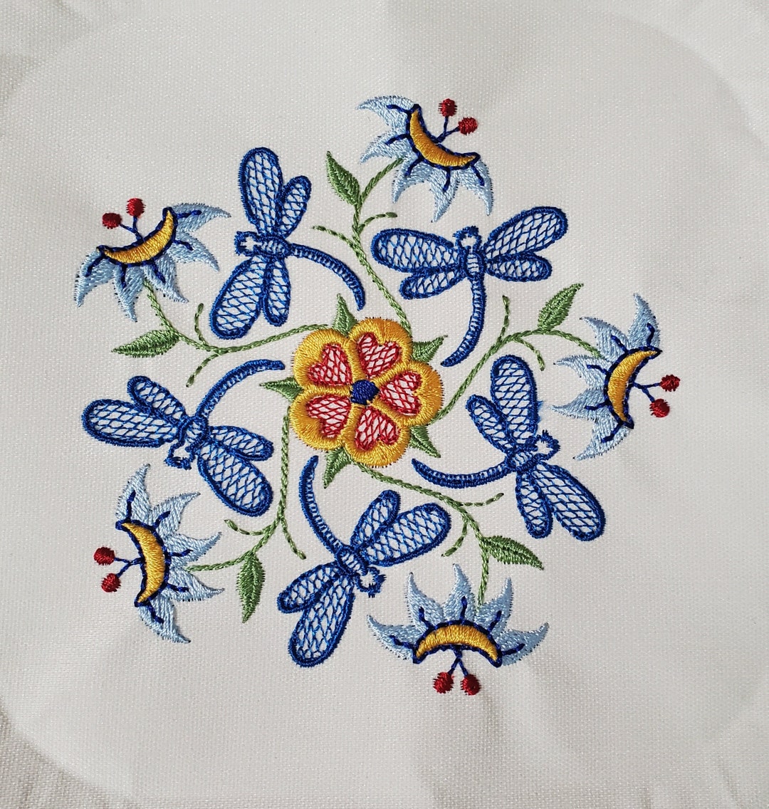 Kashubian Inspired Dragonfly Pentagon Design 2D in 4 Sizes for Machine ...