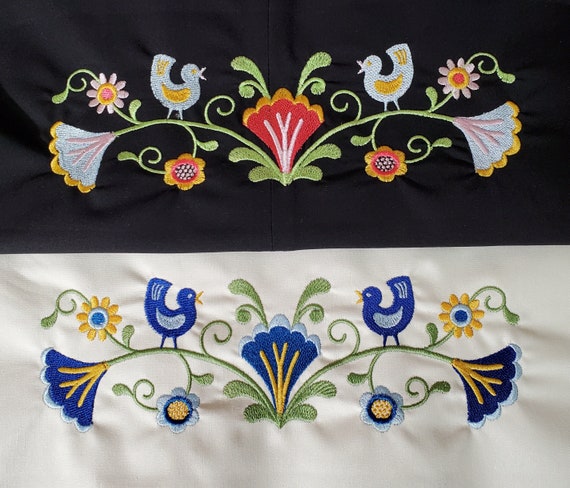 Wycinanki Style Polish Folk Art Border Design With Bluebird | Etsy