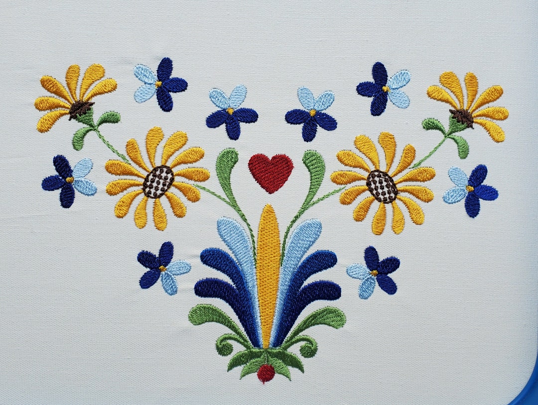 Kashubian Floral Heart Shaped Design 6M in 2 Sizes With Combination ...