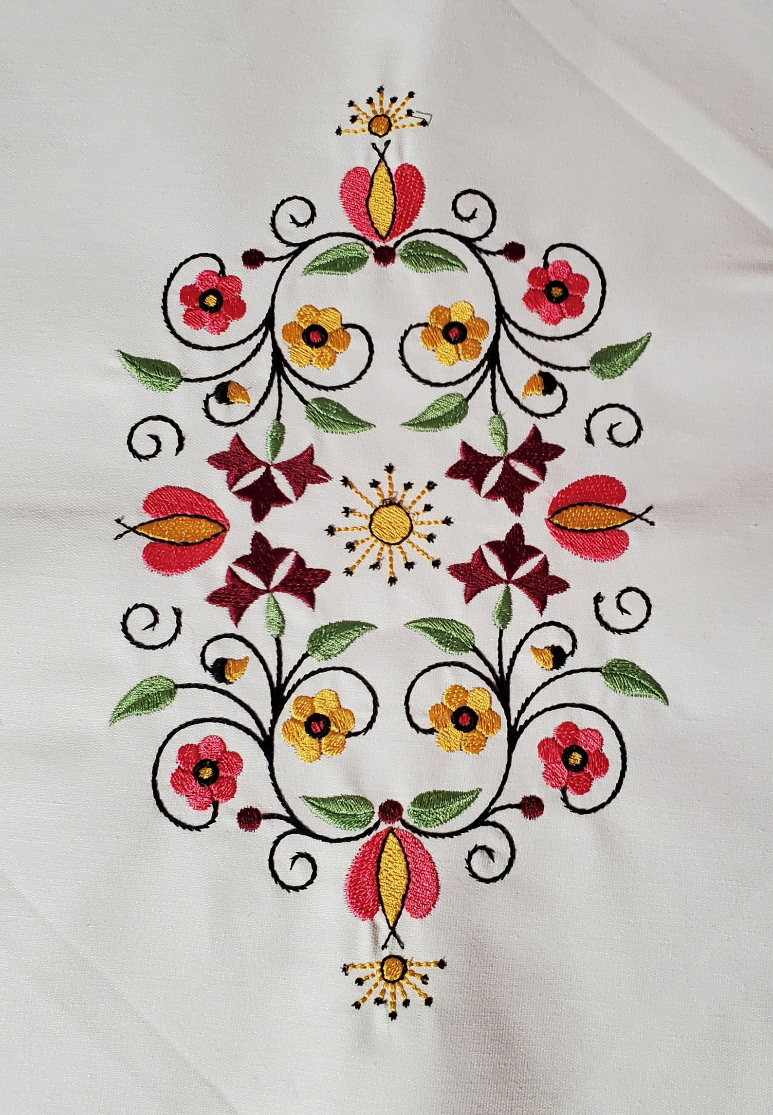 Kashubian Floral Design 4P Scroll Vines, Sunshine in 2 Sizes: Dst, Exp ...