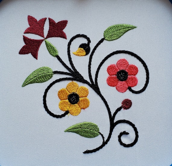 Kashubian Floral Design 4P Scroll Vines Sunshine in Dst Exp | Etsy