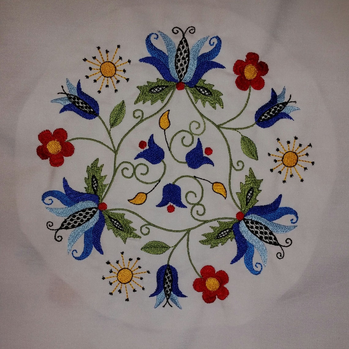 4" or 8" Circle Tulip Design 1T in the Traditional Kashubian Style ...