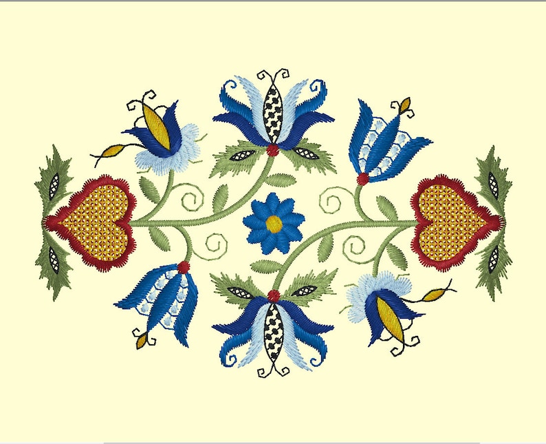 Oval Floral Design 4O in the Traditional Kashubian Style (poland ...