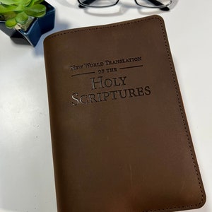 Genuine Leather Bible Cover Jw - English Bible Cover - Jw Gift - Elders ...