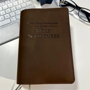 Genuine Leather Bible Cover Jw - English Bible Cover - Jw Gift - Elders ...
