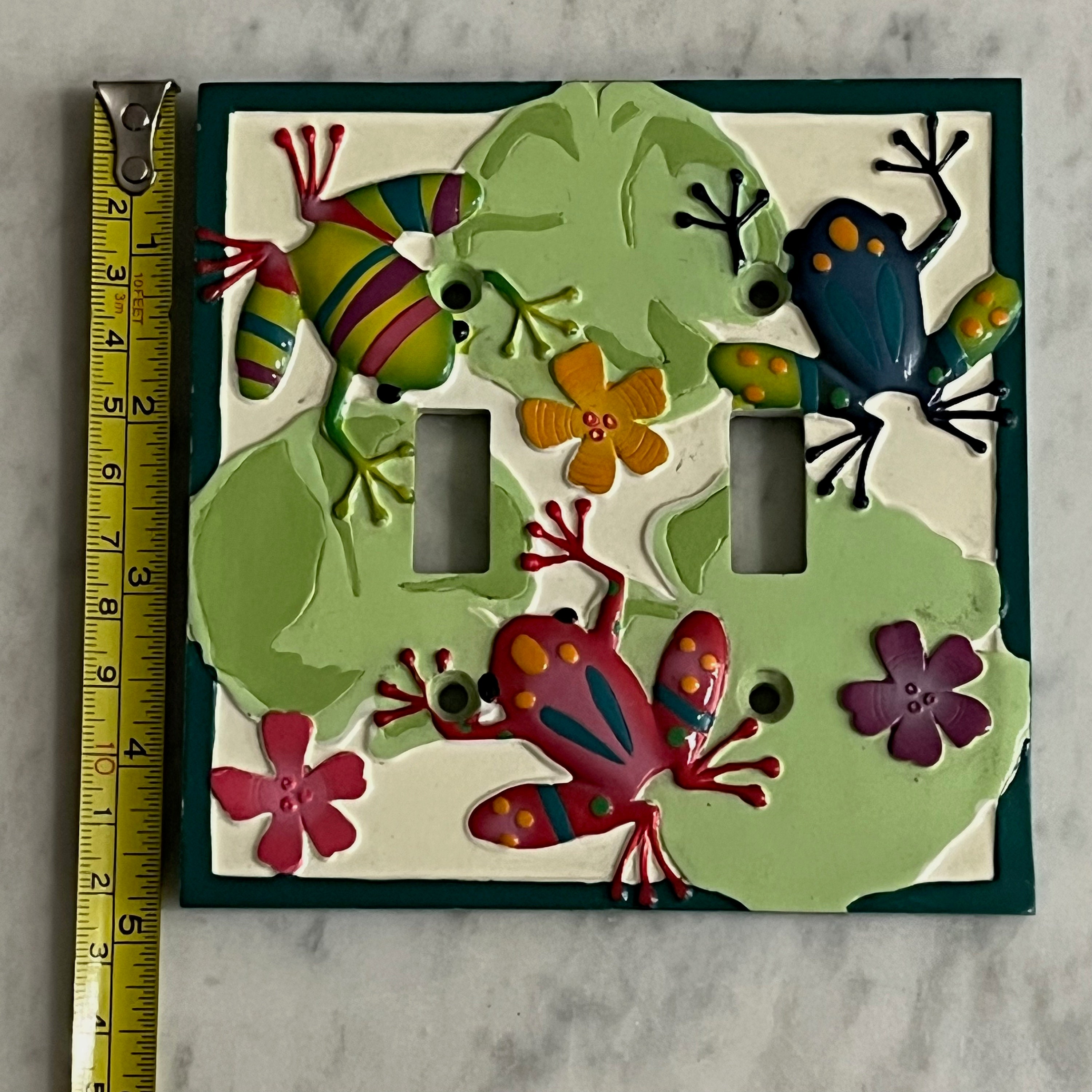 One (1) Multi-colored Frog Double Light Switch Cover Wall Plate - Etsy