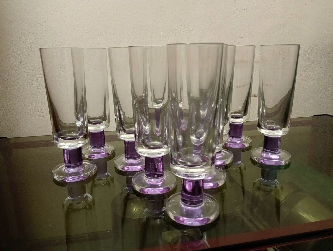 10 Alexandrite Neodymium Crystal Glasses Made in Italy 1970s - Etsy