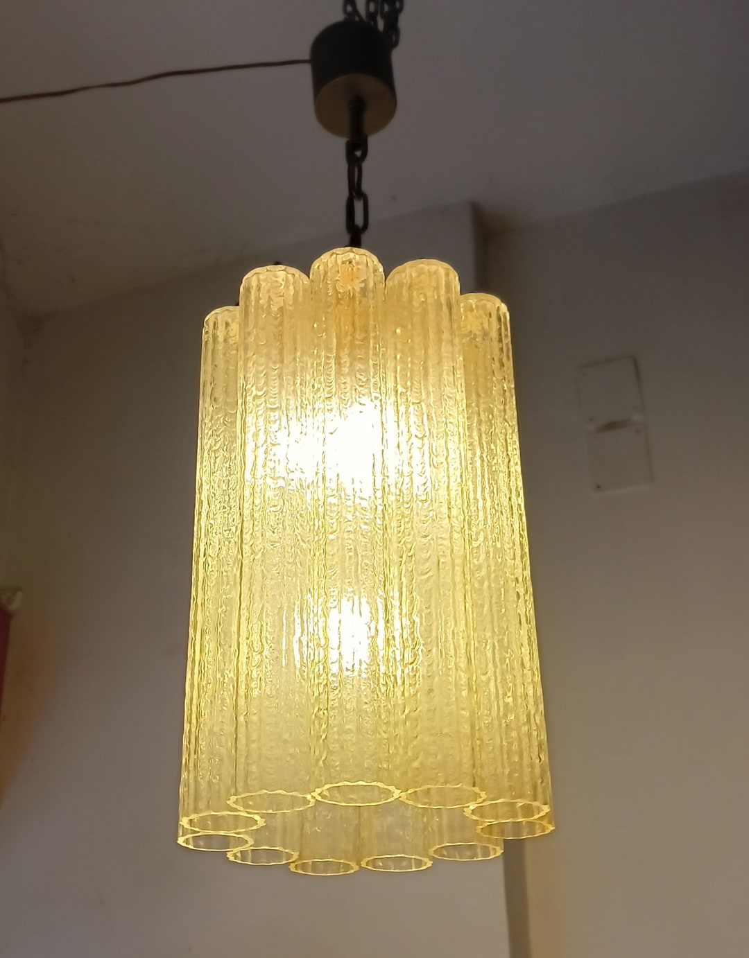 Murano Trunks Ceiling Chandelier Bark Effect Glass Venini 4 Lights Made ...