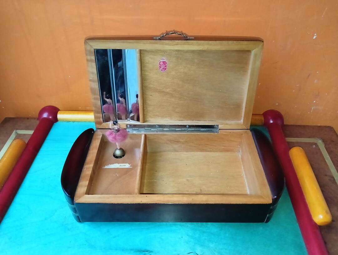 Reuge Music Box Carillon Ballerina Swiss Movement Scatola Legno Made in ...