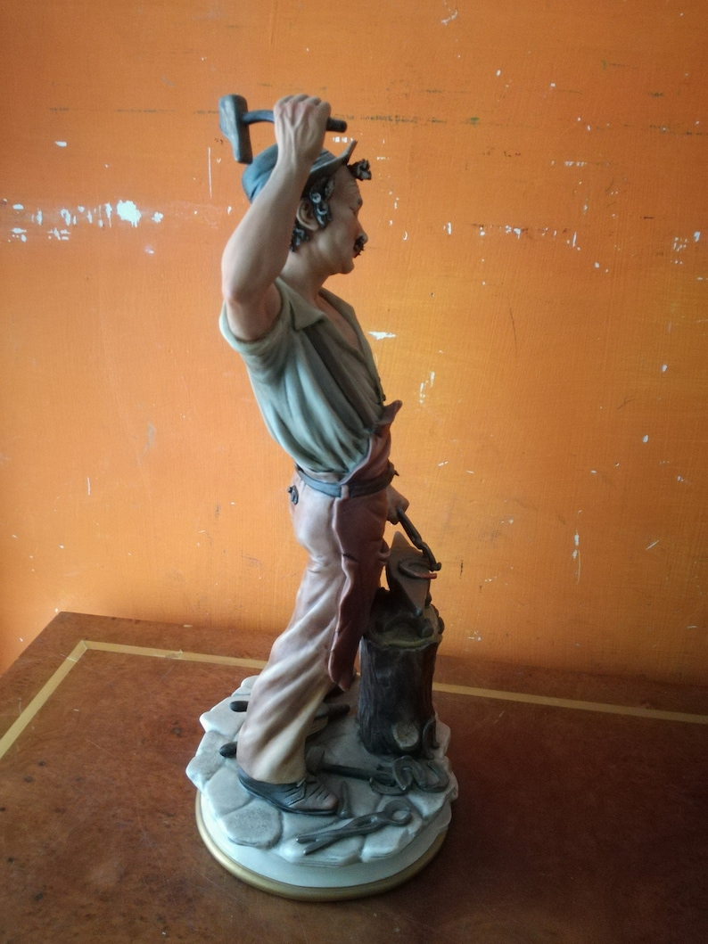 Capodimonte Porcelain Rori Figure Blacksmith Signed Realistic Authentic ...