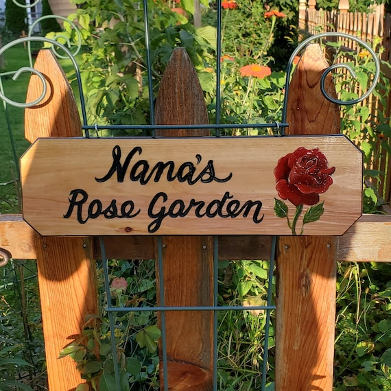 Rose Garden Sign Personalized Rose Garden Sign Custom Carved | Etsy
