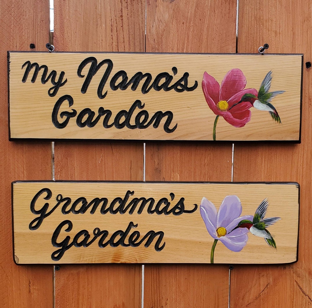 Hummingbird Garden Sign Grandma's Garden Sign Nana's Garden Sign Garden ...