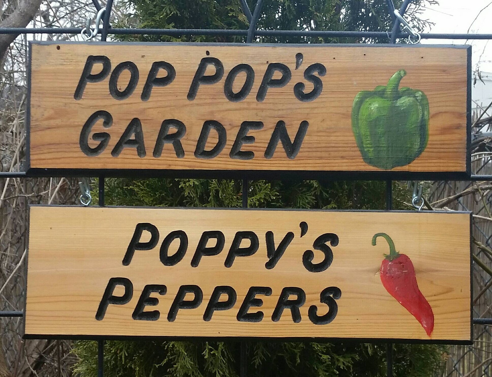 Garden Signs With Peppers Pop Pop's Garden Sign - Etsy