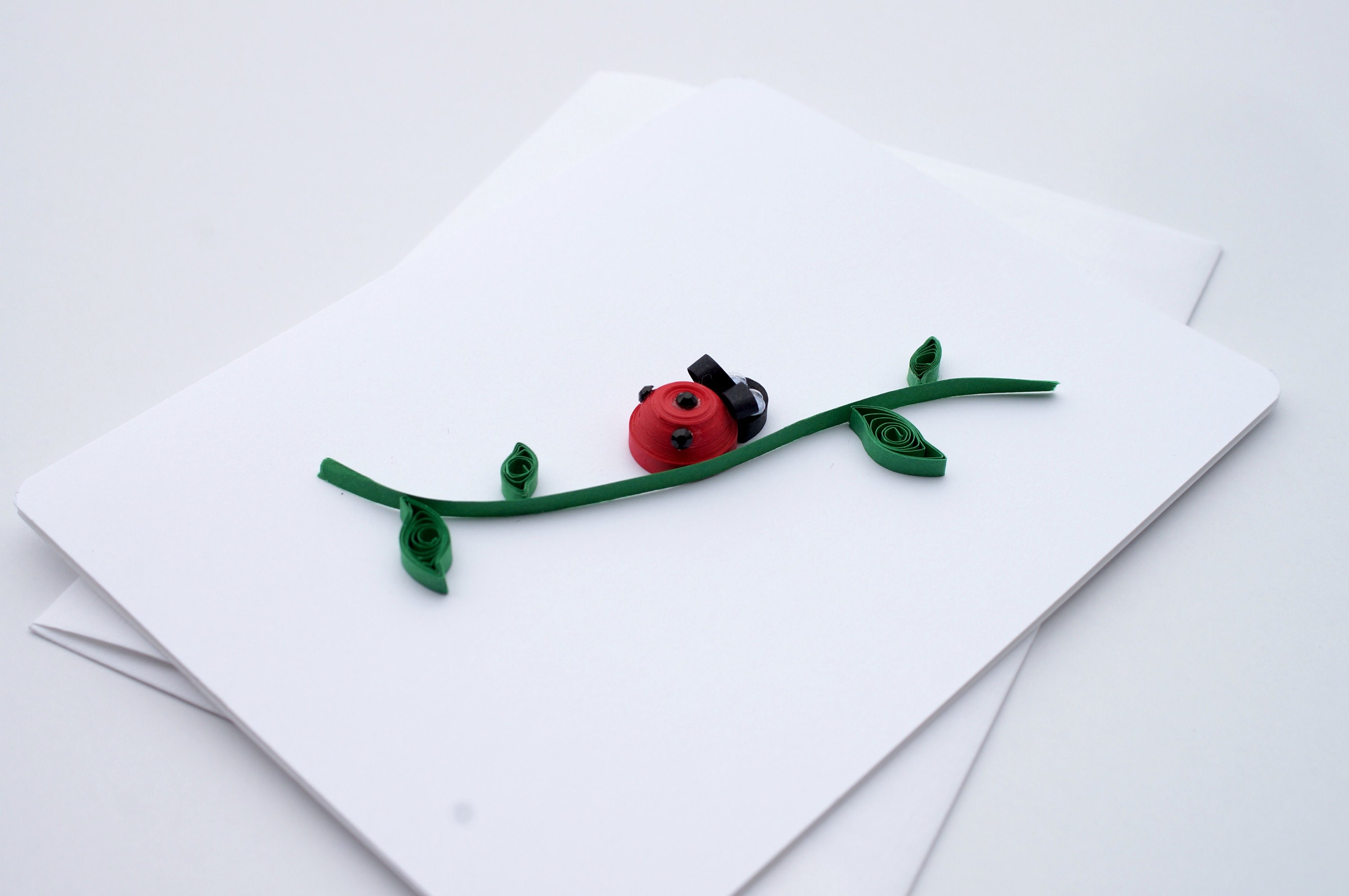 Handmade Card quilled Card Paper Quilling Paper Art Ladybug Card Blank ...