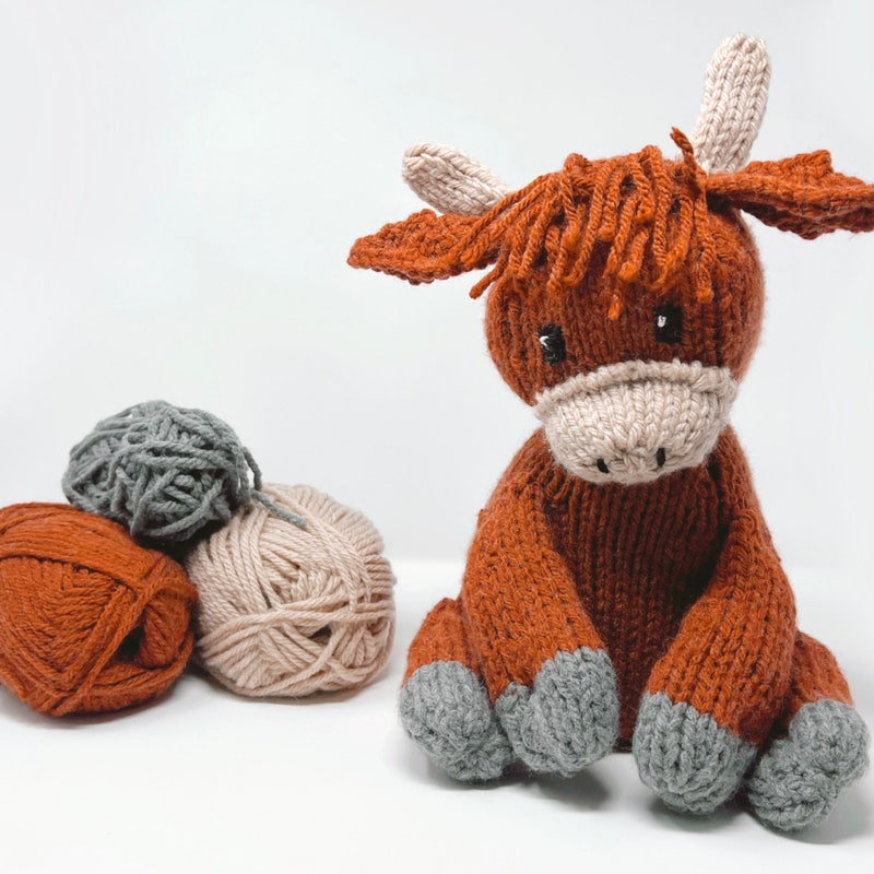 Highland Cow Knitting Patterns - Etsy UK