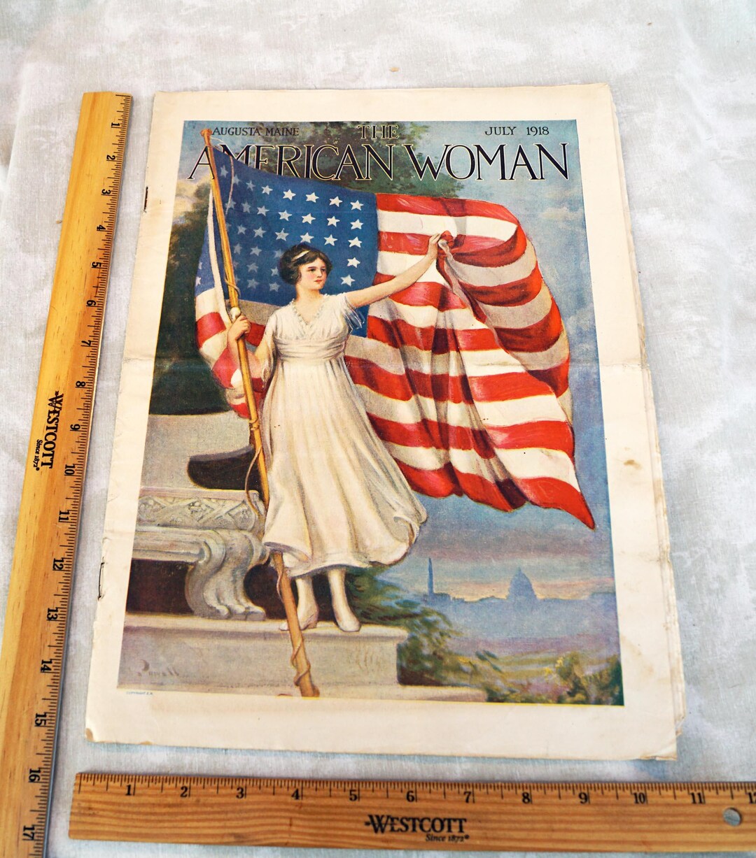July 1918 THE AMERICAN WOMAN Antique Magazine-over 100 Year Old ...