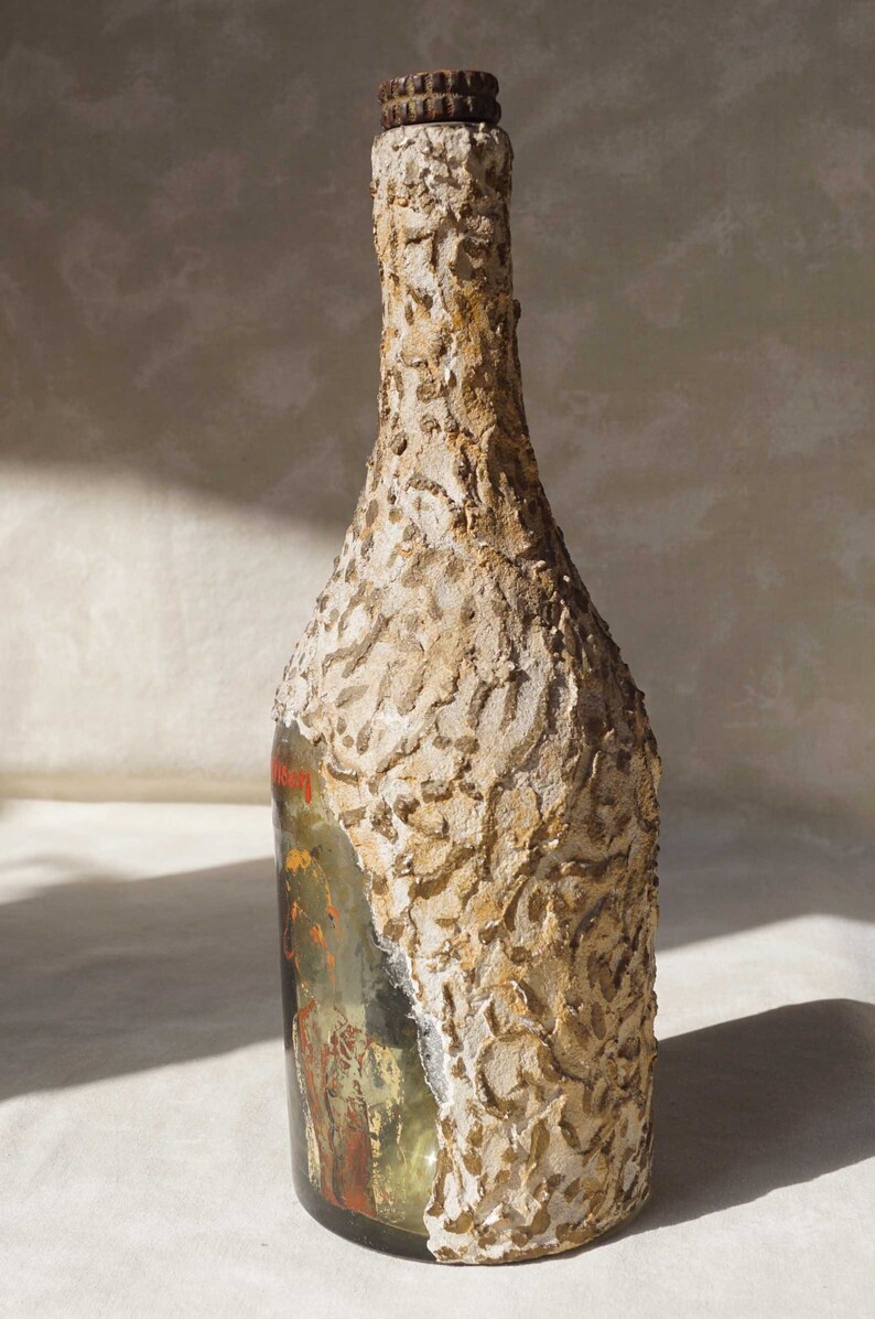 UNUSUAL WHISKEY BOTTLE With Kick-up Base and Applied Covering of ...