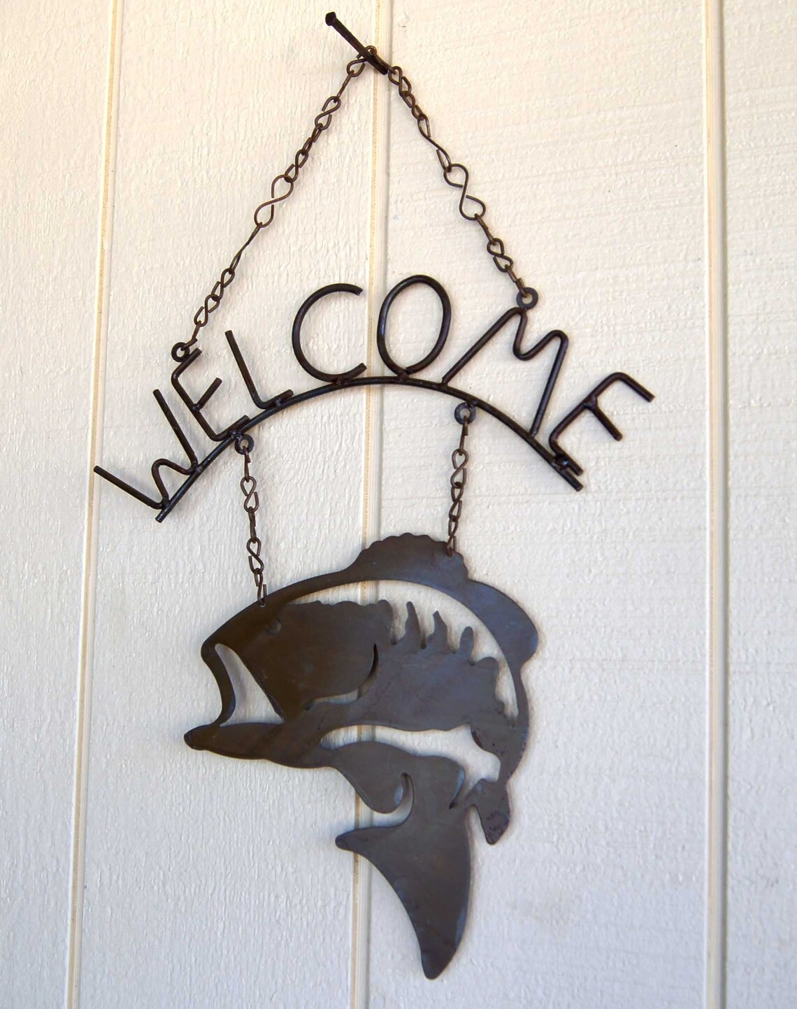 FISH WELCOME SIGN Metal Western Farm or Rustic - Etsy