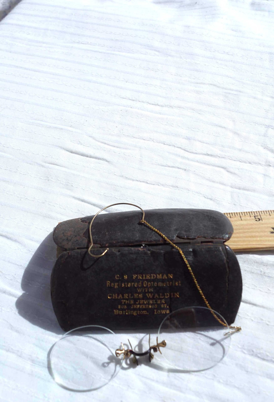 VICTORIAN Pince Nez SPECTACLES With Original CASE Mint Condition ...