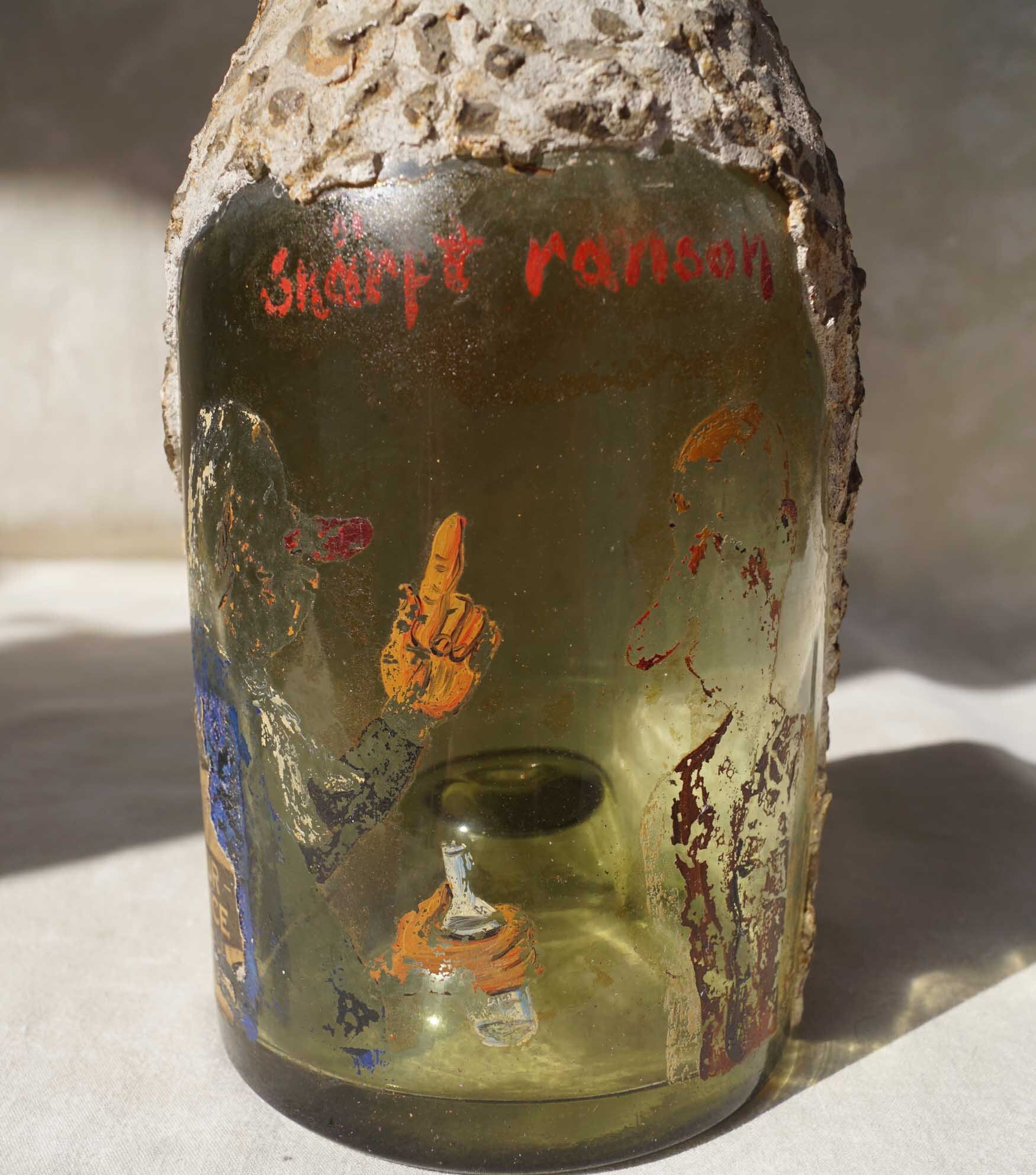 UNUSUAL WHISKEY BOTTLE With Kick-up Base and Applied Covering - Etsy