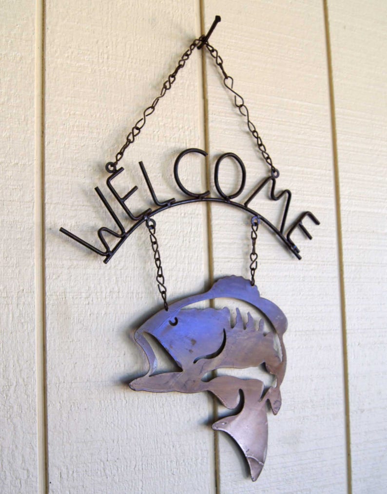 FISH WELCOME SIGN Metal Western Farm or Rustic - Etsy
