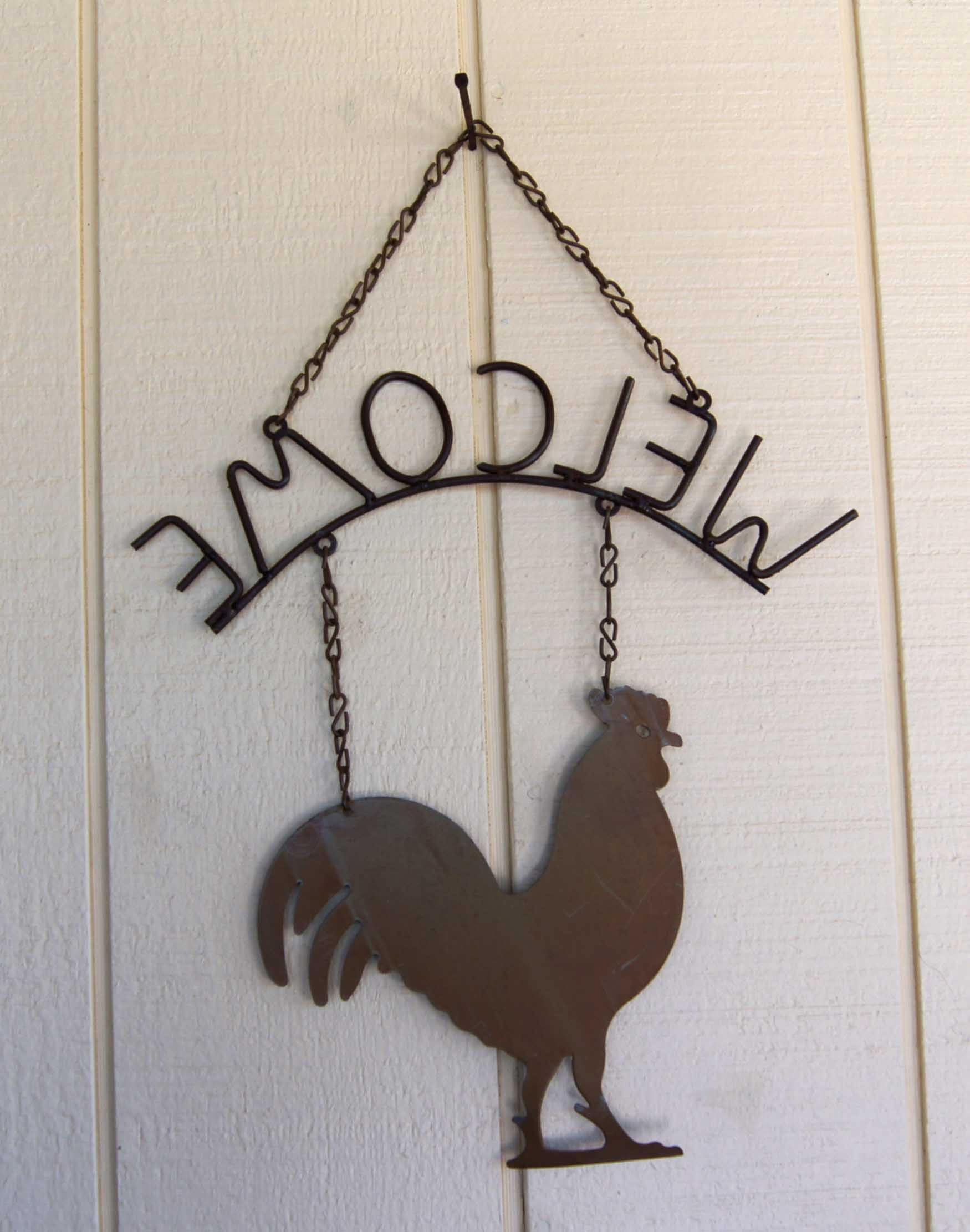 ROOSTER WELCOME SIGN Metal Western Farm or Rustic - Etsy