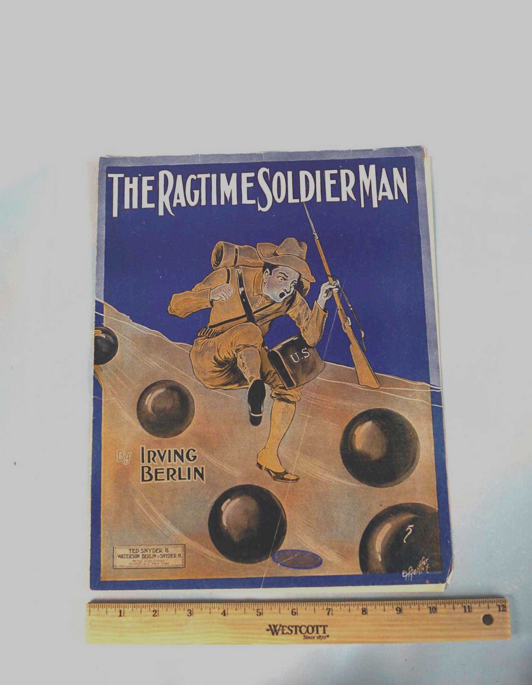 1912 - W.W.1 Sheet Music: the RAGTIME SOLDIER MAN by Irving Berlin ...
