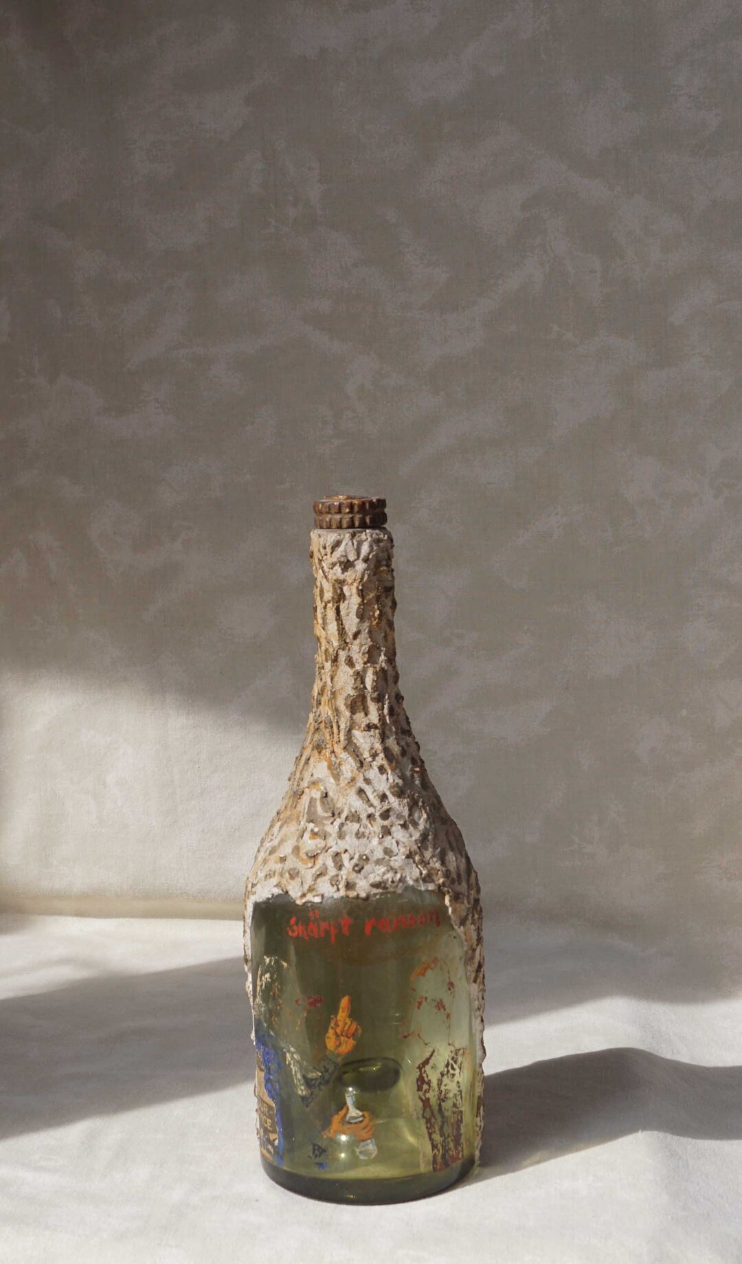 UNUSUAL WHISKEY BOTTLE With Kick-up Base and Applied Covering of ...