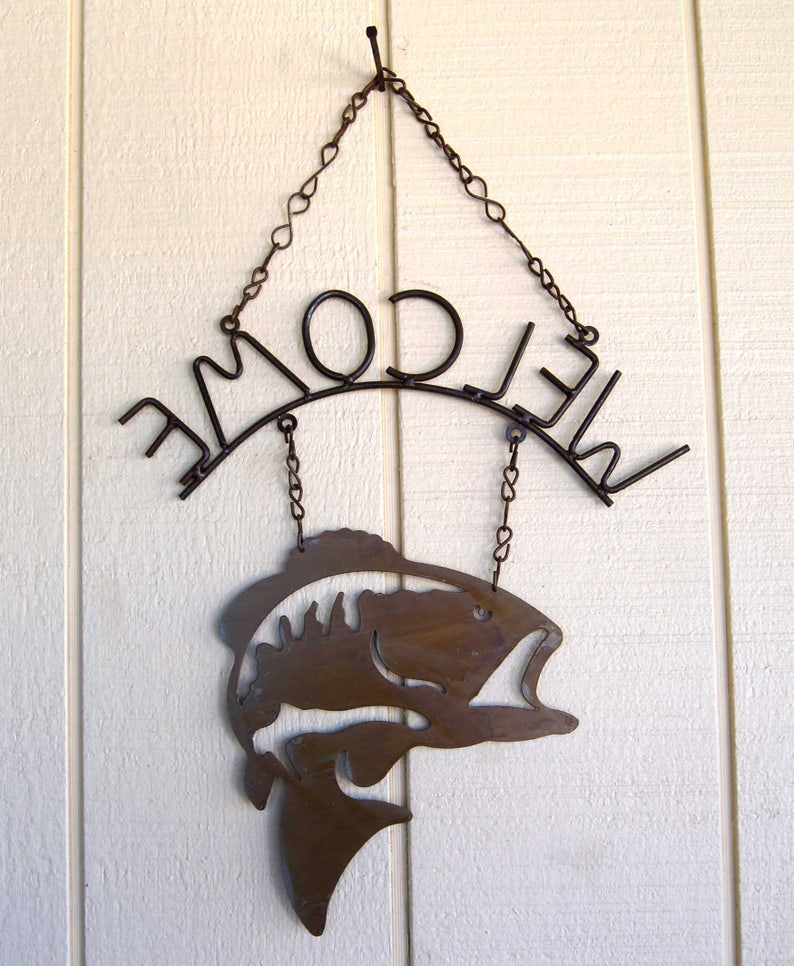 FISH WELCOME SIGN Metal Western Farm or Rustic - Etsy