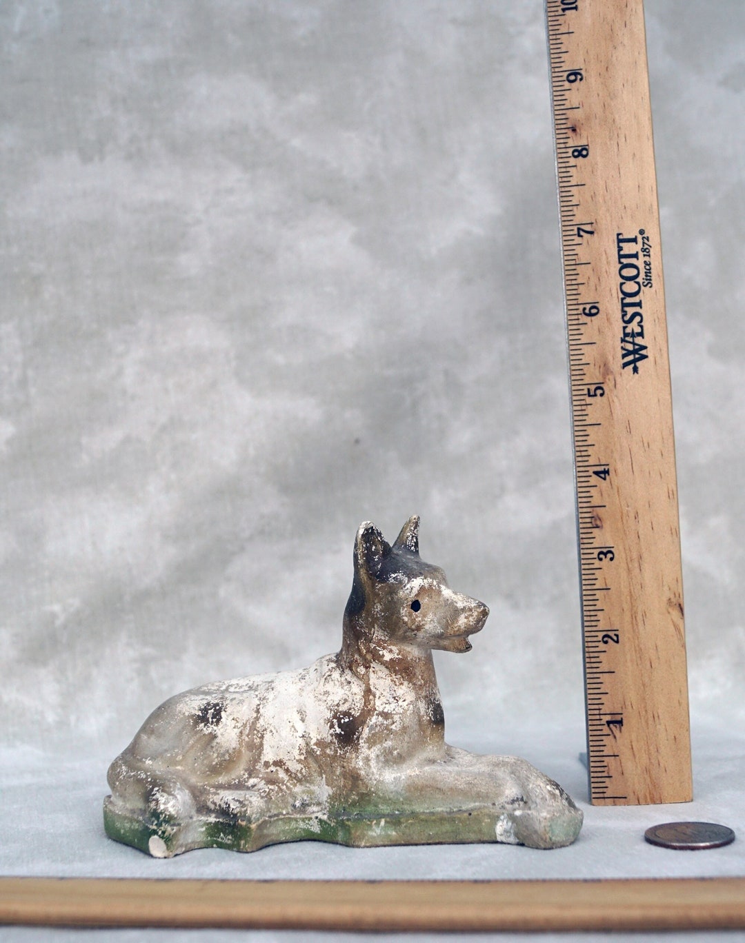 Vintage CHALKWARE GERMAN SHEPHERD Dog Statue: Very Collectible Early to ...