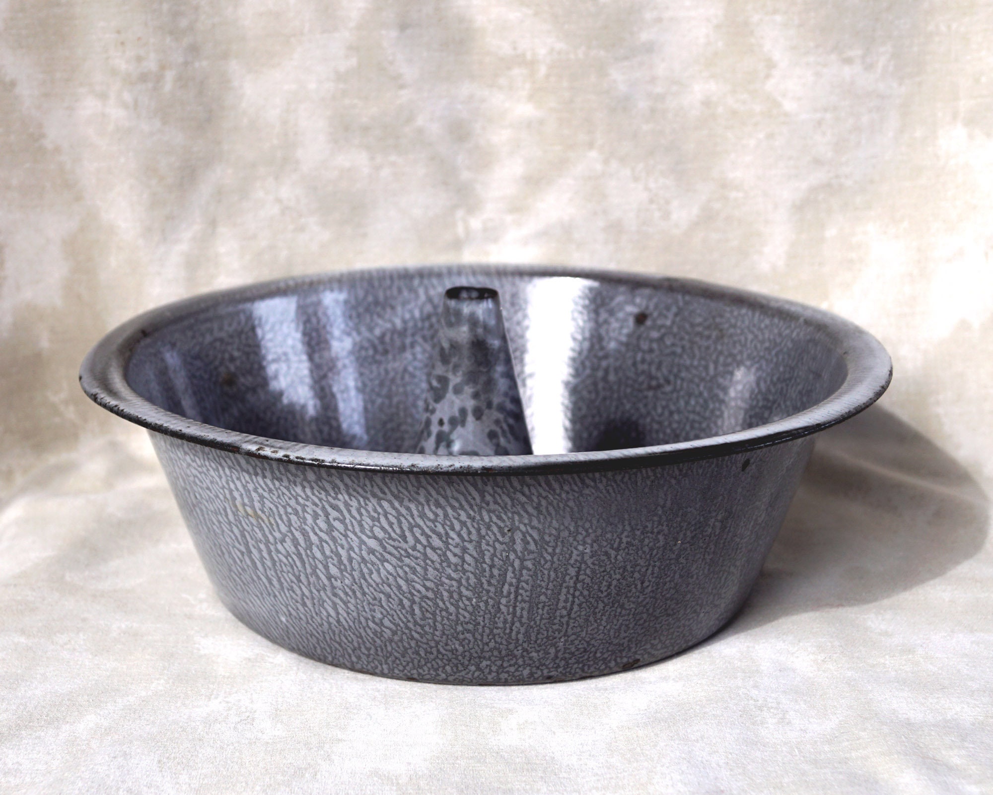 GRANITEWARE ANGEL FOOD Cake Pan: Unusual Vintage Gray Mottled | Etsy