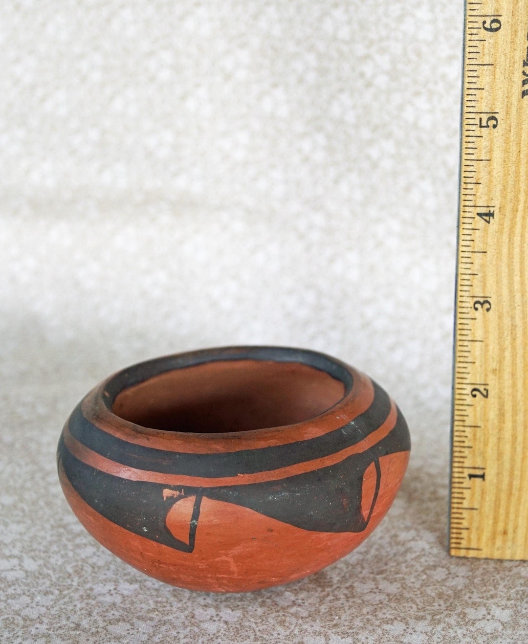 HOPI STONEWARE BOWL – Red Clay Finish With Traditional Black American ...