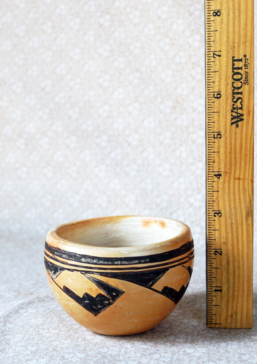 SMALL HOPI BOWL, Vintage With Traditional Faded Design: Warm, Fired ...
