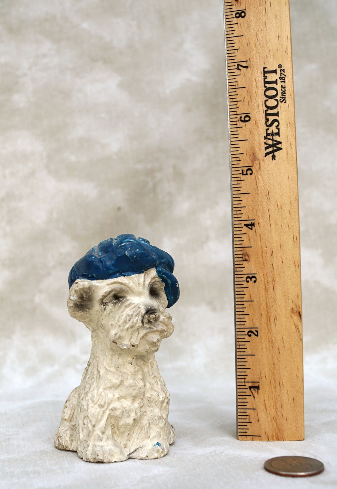 Chalkware TERRIER With BLUE CAP – Very Cute Dog Statue: Collectible ...