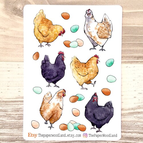 Chicken Sticker Chicken Chicken Stationary Outdoor | Etsy