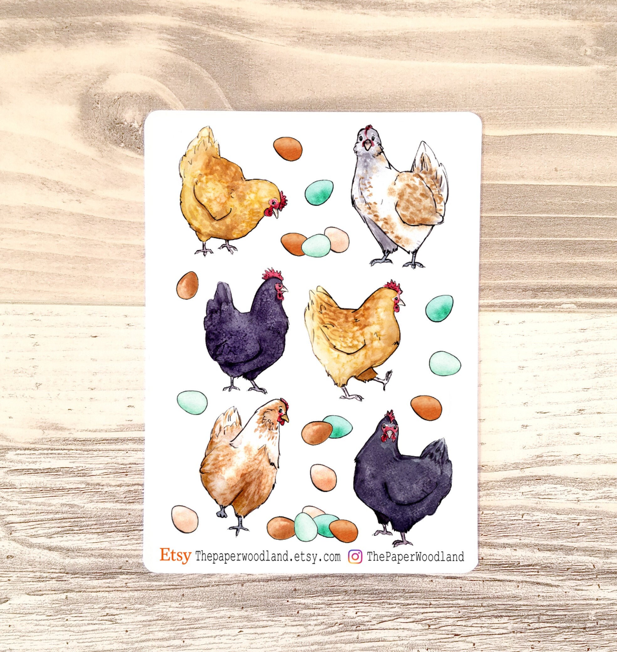 Chicken Planner Stickers Cute Farm Stickers Hand Drawn - Etsy
